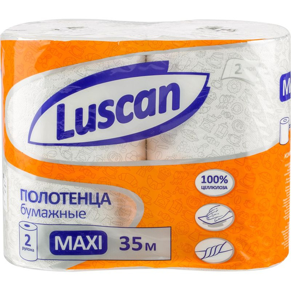 Luscan Полотенца бумажные Maxi, 2 слоя, с тиснением, 2 рулона купить на OZON по низкой цене ...