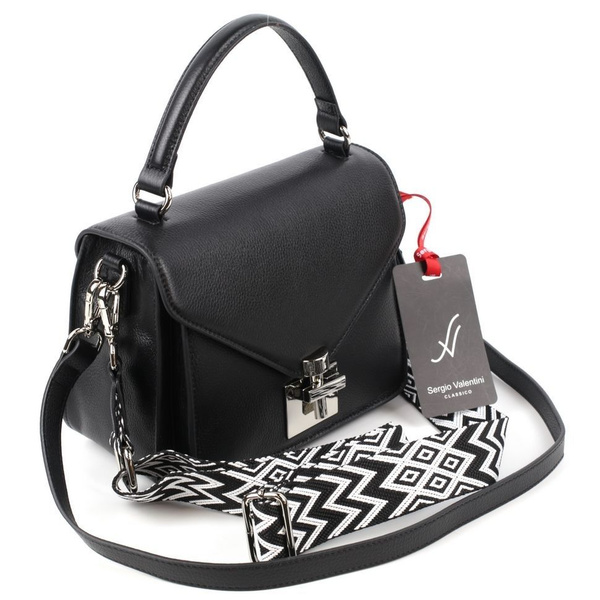 Женская кожаная каркасная сумка кросс-боди с клапаном и одной ручкой Sergio Valentini SV-0123-1 ...