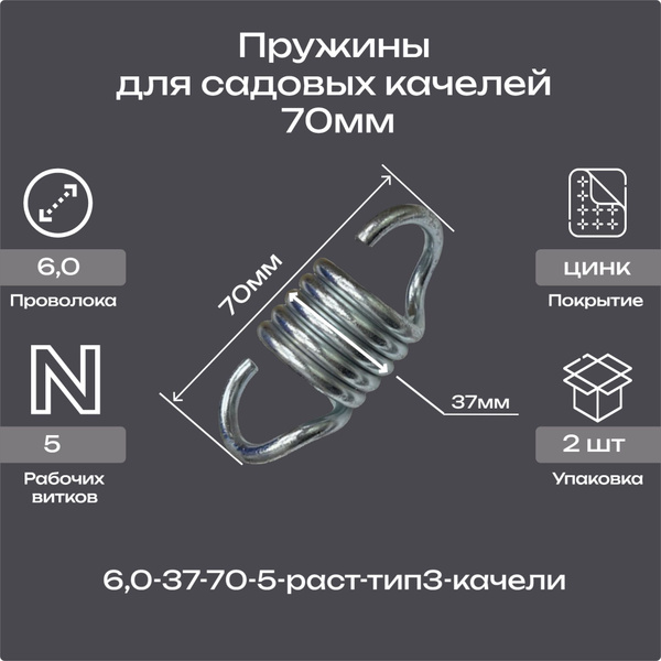 Пружины для садовых качелей 70мм (2шт.) - купить с доставкой по ...