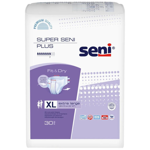 Подгузники для взрослых Super Seni Plus, XL (30 шт.) - купить с ...