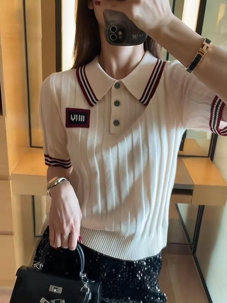 Футболка Miu Miu размер 42 цвет бежевый купить по выгодной цене в