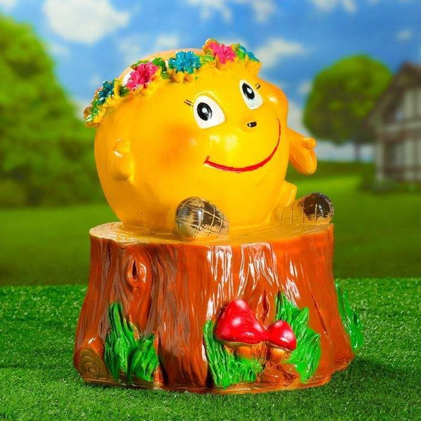 Садовая фигура "Колобок с венком" 45х35х35см (арт. 4379238) - купить по ...