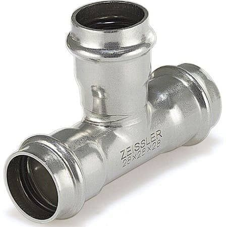 Трехраструбный пресс-тройник из нержавеющей стали 28*15*28mm ZTI.531. ...