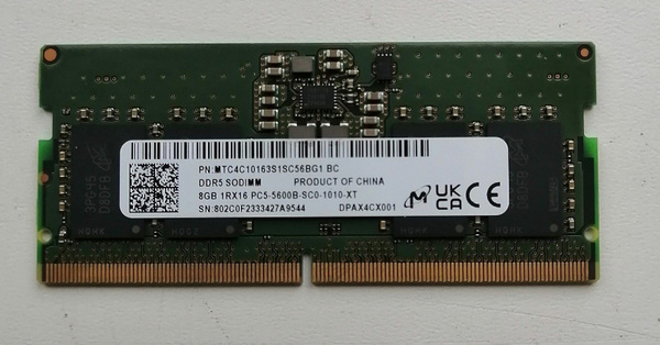 Модуль оперативной памяти Micron SODIMM DDR5 MTC4C10163S1SC56BG1 8Гб ...