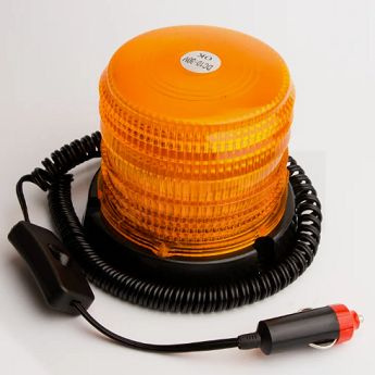 Маяк проблесковый 12/24V (30 светодиодов) (1 режим) на магните желтый ...