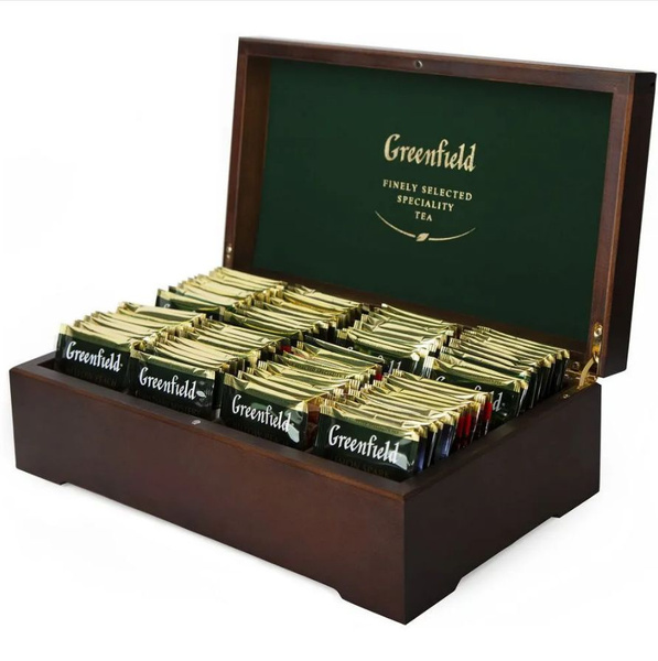 Чай Greenfield ассорти деревянная шкатулка, 177 г - купить с доставкой ...