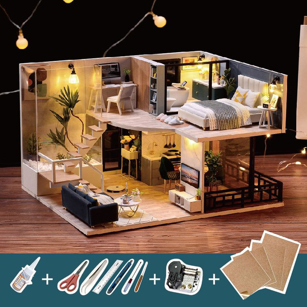 Подарочный Интерьерный конструктор (Румбокс) миниатюра JYCMGZS "Коттедж в навианском стиле" DIY ...