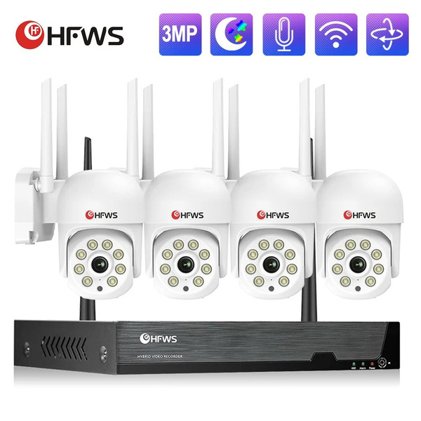 Комплект видеонаблюдения уличный Wifi Nvr система из 4 камер 3 МП
