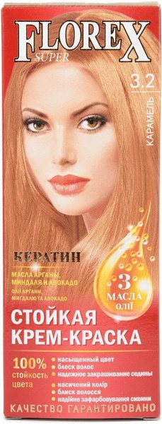 Florex Florex Super стойкая крем-краска, 3.2 Карамель - купить с ...
