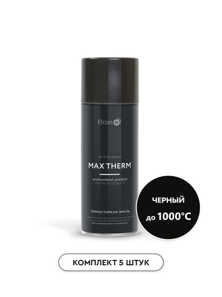 Аэрозольная краска Elcon Мангал_00-00462673-5, Кремнийорганическая, Полуматовое покрытие, черный ...