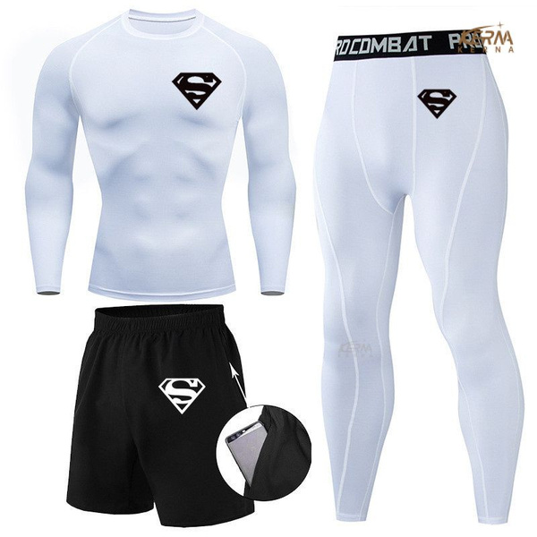 Рашгард Мужской KERNA белый Длинный, размер 46 Cooldry Корсет ММА, Единоборства облегающий ...