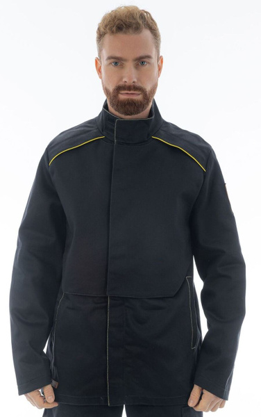 Куртка рабочая Мужской BRODEKS, размер 56, 58 черный, рост 170-176 Хлопок Однотонный Липучки ...