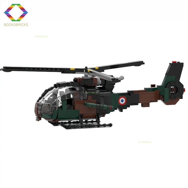 Строительный блок MOC, французский строительный вертолет, SA342, газель ...