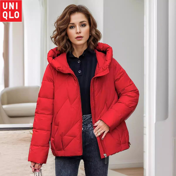 Куртка Женский Uniqlo красный пиджачный Breathable, размер 54 Длинный Зима Био-пух купить c ...