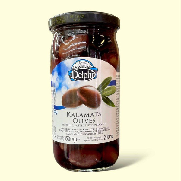 Маслины Kalamata с косточкой в рассоле DELPHI 350г - купить с доставкой ...