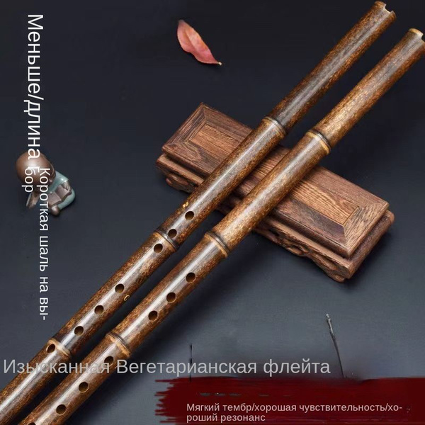 Черная бамбуковая китайская бамбуковая флейта Changsu Xiao Музыкальный ...