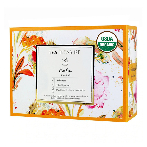 Травяной чай для спокойствия (18 пак, 2 г), Calm Tea, Tea Treasure ...
