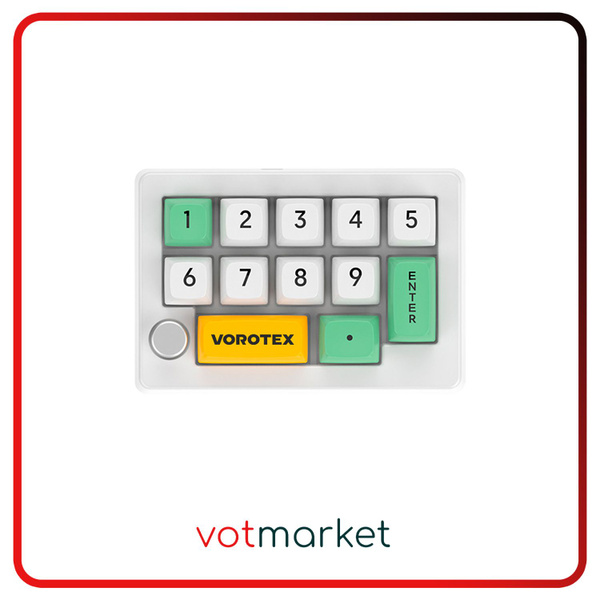 Игровая механическая программируемая клавиатура VOROTEX K12 Kailh Long Hua Purple Switch, белый ...