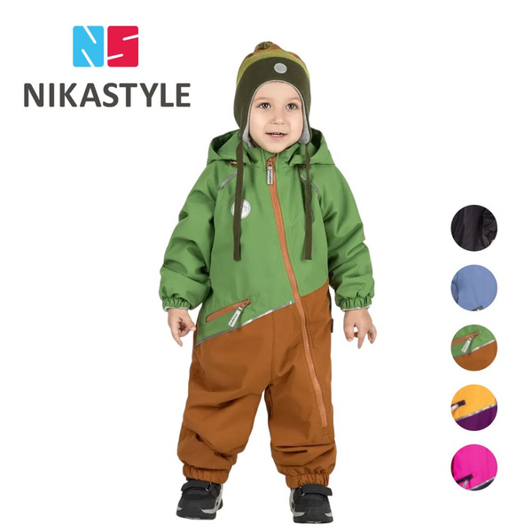 Комбинезон NIKASTYLE 8м1524 васаби/кэмел 104-56, Мальчики, размер 104, материал Мембранные ...