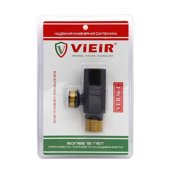 Кран Vieir УГЛОВОЙ с отражателем д/смесителей НР 1/2"-1/2", черный купить на OZON по низкой цене ...