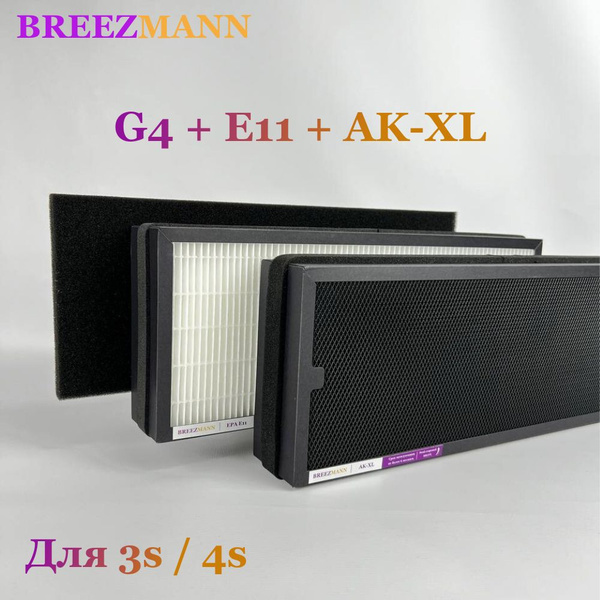 Комплект фильтров G4 + E11 + AK-XL для приточной установки бризера 3s / 4s купить на OZON по ...