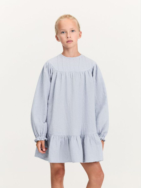 Платье для девoчки MANGO Kids Dress Coni, цвет: medium blue. 77086340-52. Размер 11-12 лет (152 ...