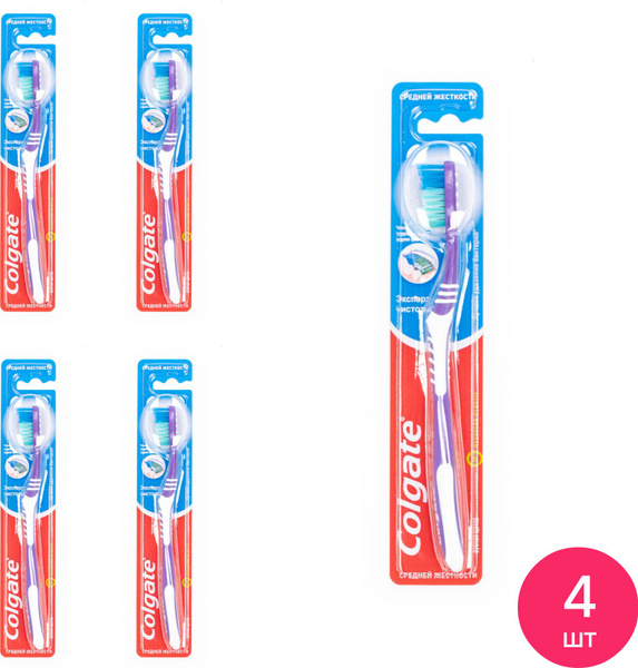 Зубная щетка Colgate / Колгейт Эксперт чистоты средней степени жесткости 1шт. / гигиена полости ...