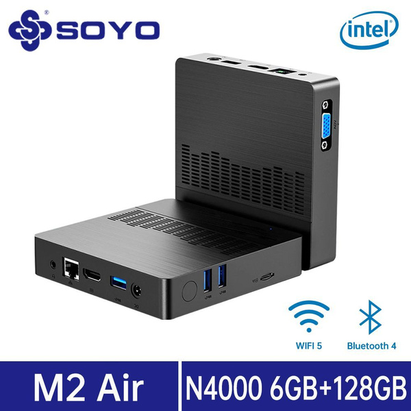 SOYO Мини-ПК Мини ПК M2 N4000 (Intel Celeron N4000, RAM 6 ГБ, SSD 128 ГБ, Intel HD Graphics ...