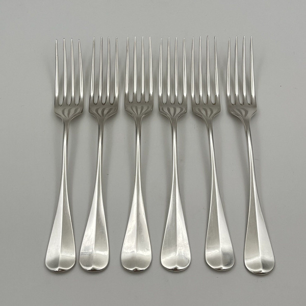 Набор десертных вилок лаконичной формы, на 6 персон, металл, серебрение, Arthur Krupp, Berndorf ...