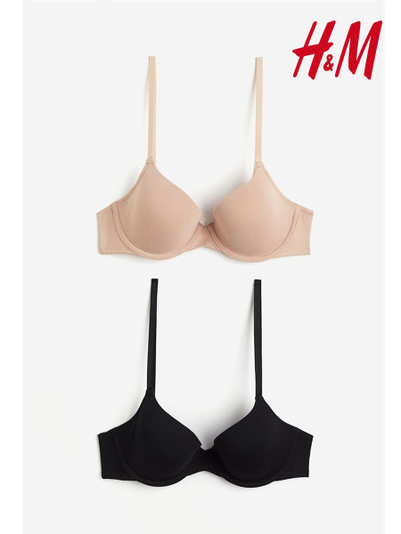 Бюстгальтер Женский H&M, размер 75B бежевый Хлопок Повседневный Бангладеш купить c доставкой на ...