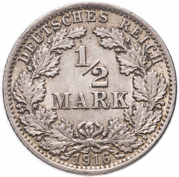 Монета Германия 1/2 марки mark 1916 Aзнак монетного двора: A - Берлин купить на OZON по низкой ...