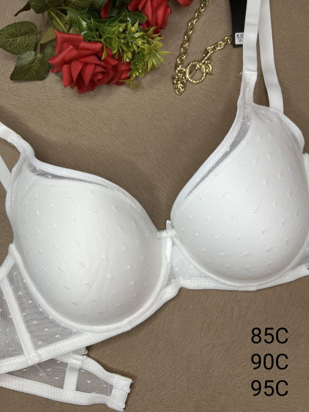 Бюстгальтер Женский N&K на косточках, размер 85C белый Полиамид, Эластан Повседневный Китай ...