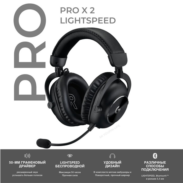 Наушники Полноразмерные Logitech PRO X 2 Беспроводное 38 PRO X 2 ...