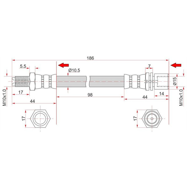 Шланг тормозной передний (таиланд) toyota land cruiser 80-99 lh rh ...
