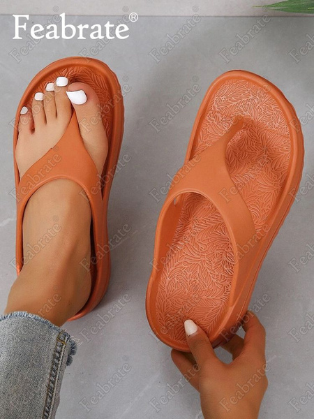 Сланцы Женский Feabrate, размер 40 EVA Круглый нос, Толстая подошва Без застёжки Лето купить c ...