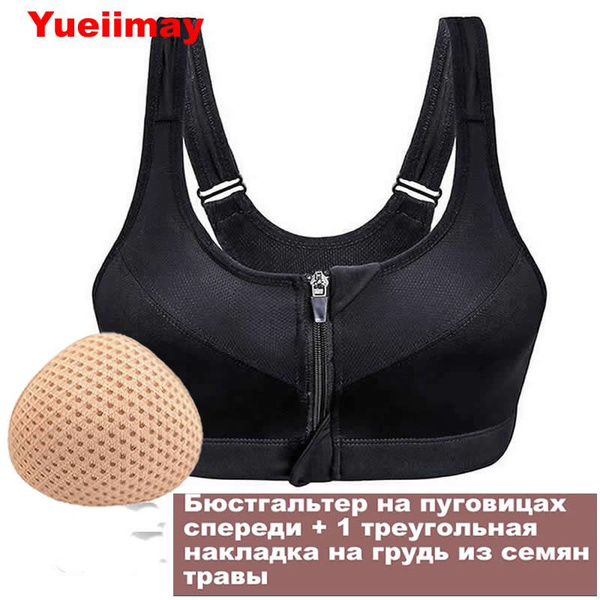 Yuei imay Бюстгальтер для мастэктомии + треугольная нагрудная накладка из семян травы Черный ...