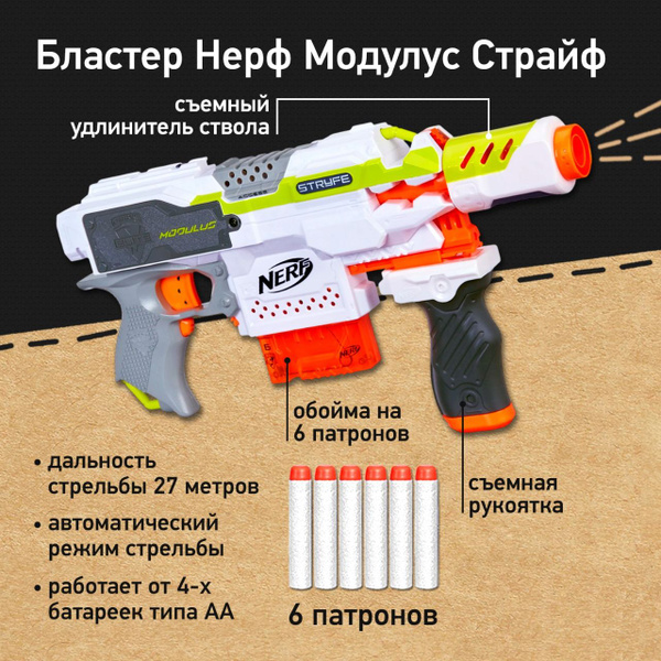 Бластер Нерф Модулус Страйф - Nerf Modulus Stryfe, автомат детский с ...