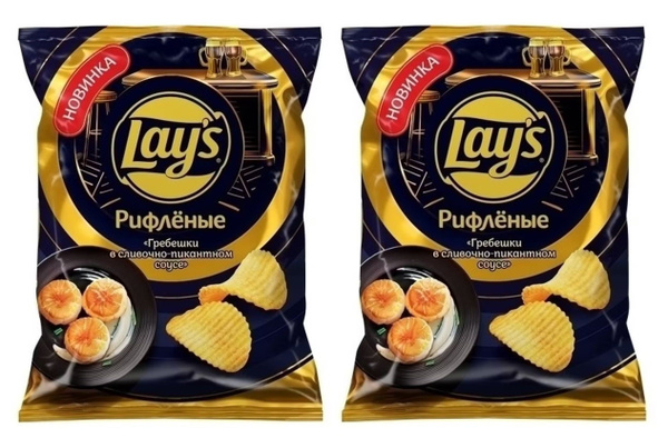Чипсы картофельные Lay's гребешки в сливочном соусе, 2 шт по 105 г купить на OZON по низкой цене ...