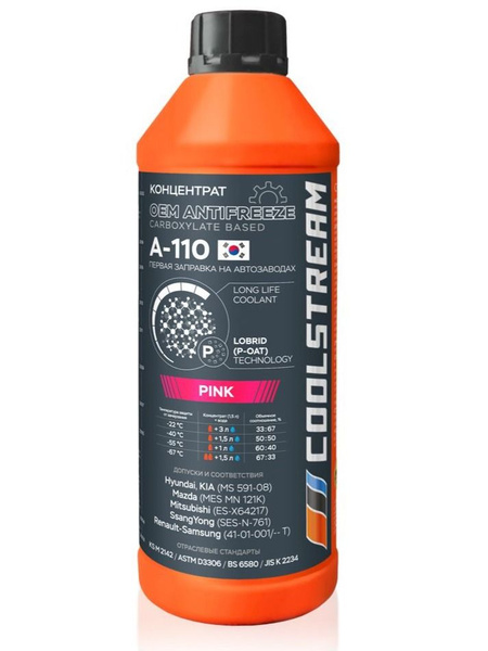 Концентрат антифриза CoolStream А-110 1,5 кг, CS-010514-С-PN, розовый купить на OZON по низкой ...