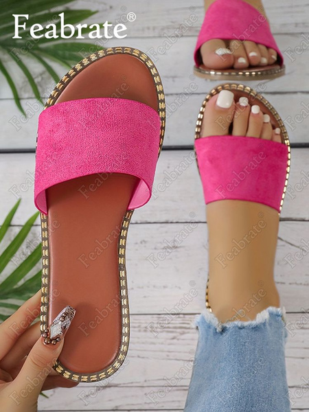 Шлепанцы Женский Feabrate, размер 36 Замша искусственная Круглый нос, Маломерит R (средняя) Без ...