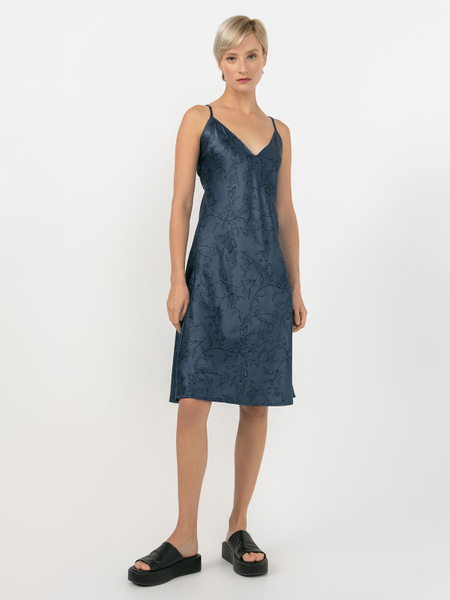 Ночная сорочка Женский OVS Полиэфир, размер 42, 44 Орнамент синий Китай Домашний купить c ...