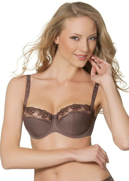 Бюстгальтер Женский Milavitsa балконет, размер 75C горький шоколад Беларусь Крючки Кружево ...