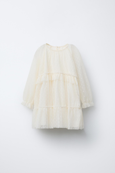 Платье Девочки Zara экрю Полиэстер, Хлопок, размер 116 купить c доставкой на OZON по низкой цене ...