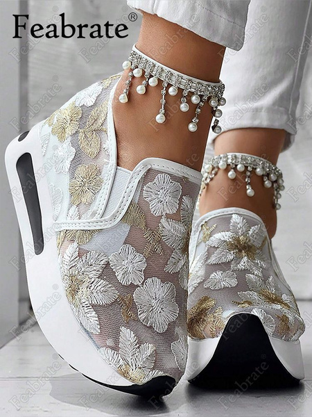 Слипоны Женский Feabrate Синтетическая дышащая сетка, размер 39 R (средняя) Лето Без застёжки ...