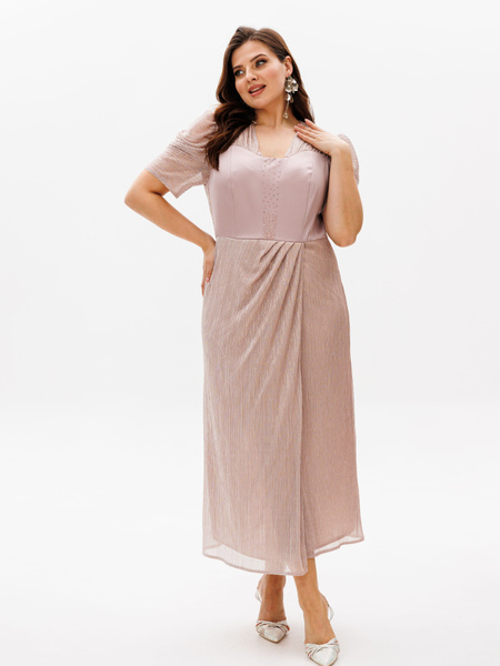 Платье Женский KOVALEVICH пудровый, размер 52 купить c доставкой на OZON по низкой цене (1944554242)