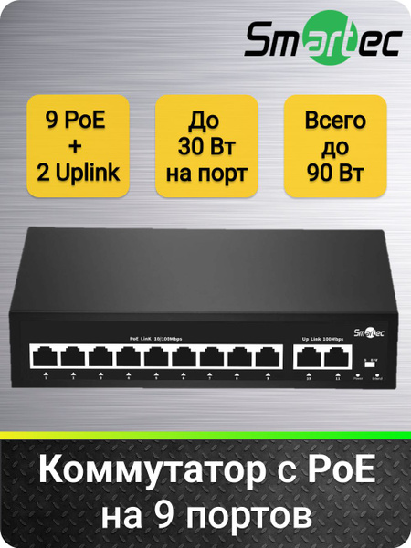 POE коммутатор SMARTEC ST-NS209MB-MD купить на OZON по низкой цене (1449684337)