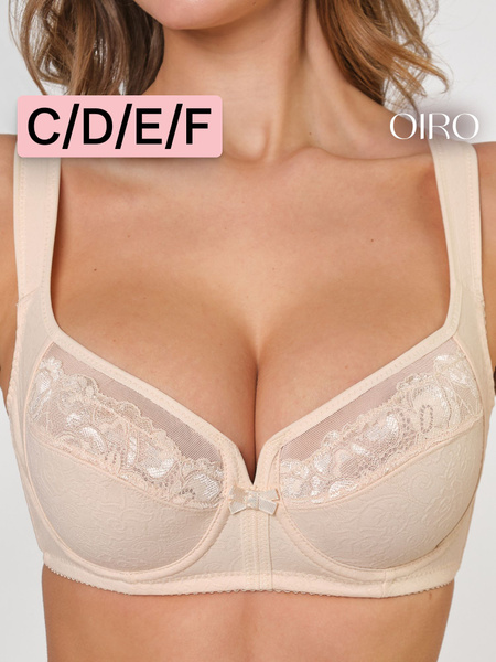 Бюстгальтер Женский OIRO мягкая чашка на каркасе, на косточках, размер 80D бежевый Повседневный ...