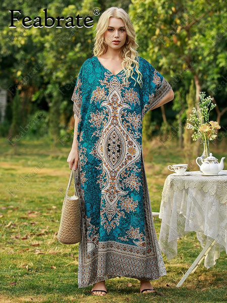 Платье Женский Feabrate зеленый Повседневный Средний Вискоза, размер 46, 60 Без застежки ...