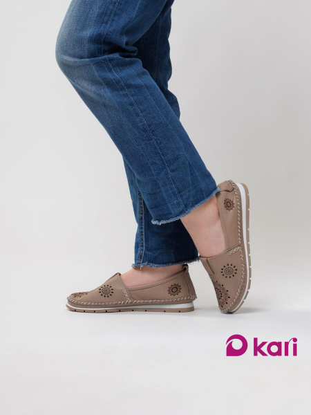 Туфли Женский Kari Натуральная кожа, размер 38 Платформа G Без застёжки Анатомическая стелька ...