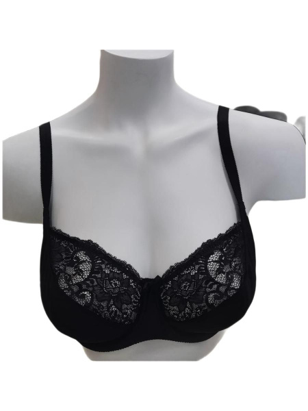 Бюстгальтер Женский Aveline мягкая чашка на каркасе, размер 70E черный Эластан, Полиамид ...